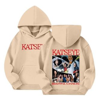 Generic Sweat &agrave; capuche pour femme Kpop Fan Support Merch Pull &agrave; capuche style cor&eacute;en T-shirt &agrave; manches longues Harajuku Y2K Streetwear Tenue, beige, 5XL