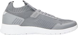 HUGO BOSS Extreme Sneaker f&uuml;r Herren, Leder, Niedrig geschnitten (Hellgrau)