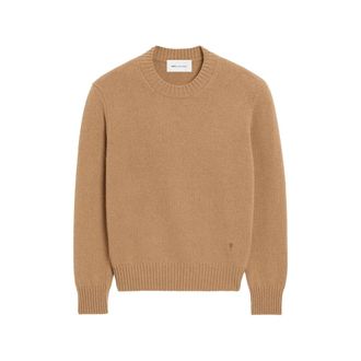 Ami Crew-neck Cashmere Sweater With Ami De Coeur