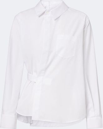 sacai Chemise en coton m&eacute;lang&eacute;