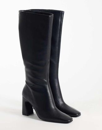 Steve Madden bottes montantes &agrave; bout pointu et talon carr&eacute; noir