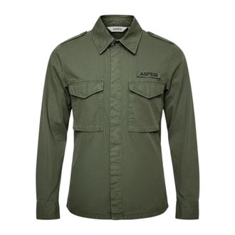 Aspesi Cotton Canvas Field Shirt - - Jackets - Herren - Gr&uuml;n - S