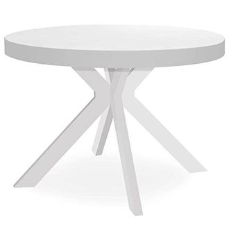 Menzzo Table Ronde Extensible Myriade Blanc