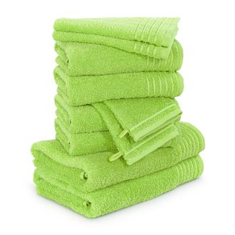 Möve Handtuchset New Classic 10-TLG Handtücher - 2X 20x15 cm + 2X 30x50 cm + 4X 50x100 cm + 2X 67x140 cm, 100% Baumwolle, wild Lime