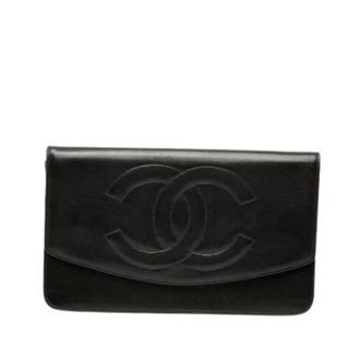 Chanel Portefeuille Long Pre-owned - Femme - Pre-owned - Noir - Taille: ONE Size