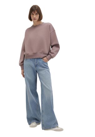 Mavi Damen Crew Neck Sweatshirt Pullover, Twilight Mauve, XS