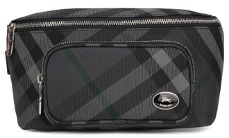 Burberry Mens Belt Bag Grid Grey Polyamide