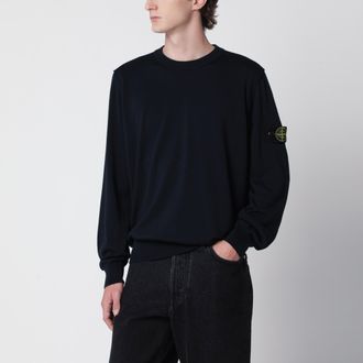 Stone Island Navy blue sweater in cotton