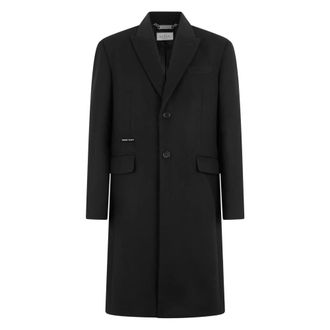 Philipp Plein Homme, Manteaux, Noir, Taille: 2XL Wool Coat Baroque Skull