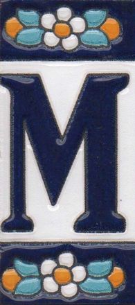 Generic Hausnummern und Buchstaben aus Keramik, blaues Blumenmuster, Gr&ouml;&szlig;e: 7,5 cm x 3,5 cm