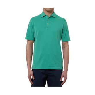 FILIPPO DE LAURENTIIS Kurz&auml;rmeliges Polohemd aus Kreppbaumwolle - - Tops - Herren - Gr&uuml;n - XL