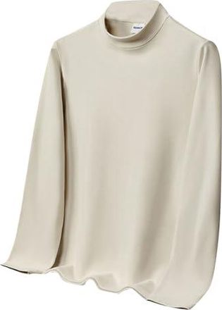 Generic Sous-vêtements thermiques dhiver pour homme avec doublure en polaire - Couche de base tendance - Col mi-haut à manches longues - Sous-vêtement thermiq