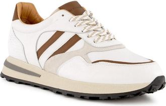 Rosso E Nero Herren Sneaker wei&szlig; Leder gepr&auml;gt