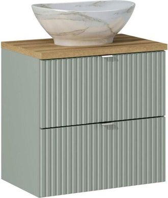 Comad Meuble vasque à poser 60 cm - A tiroirs - Vert Roseau - Livraison gratuite