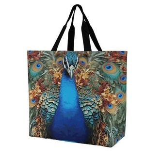 Generic Paon &Eacute;l&eacute;gant Sac Courses Imperm&eacute;able Sacs Pliable Sac Cabas Pour Gym Quotidienne Universit&eacute;