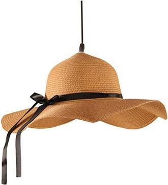 Exceart Plafonnier Forme De Chapeau De Paille Suspension Créative Lustre De Décoration Pour Salon