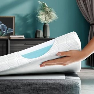 Wendre Surmatelas 140 x 190 - Mousse à Mémoire de Forme et Soutien Ergonomique - Fixation par Sangles Élastiques - Lit Double - Certifié Oeko-TEX