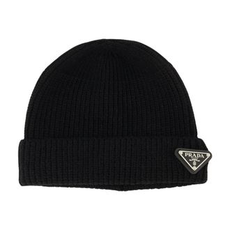Prada Schwarze Wollm&uuml;tze - - Accessories - Herren - Schwarzk - M