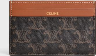 Celine Logo-Stamped Monogram Card Case - Brown