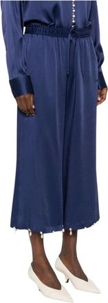 Stella McCartney Femme, Pantalons, Bleu, Taille: 38 FR Pearl Pantalons