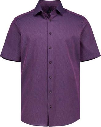 Olymp Herren Kurzarmhemd violett meliert