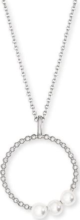 Engelsrufer Halskette mit Pearls-Anhänger aus Sterlingsilber mit Muschelkernperlen in der Farbe Silber, Länge: 42cm +4cm +4cm, ERN-PEARLS