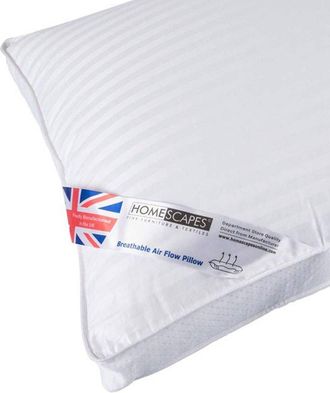 Homescapes extra hohes Air-Flow Super-Mikrofaserkissen, weiches Kopfkissen 48 x 74 cm für Rückenschläfer und Bauchschläfer, atmungsaktives Gesundheitskissen