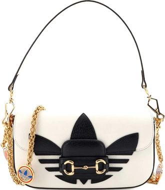 Gucci x Adidas Horsebit 1955 Leather East West shoulder bag - Blanc