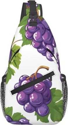 Generic Sacoche Tactique Motif de raisin d&eacute;licieux Casual Sacs Poitrine Multifonction Sac &agrave; Dos Militaire pour Randonn&eacute;e Femme Camping