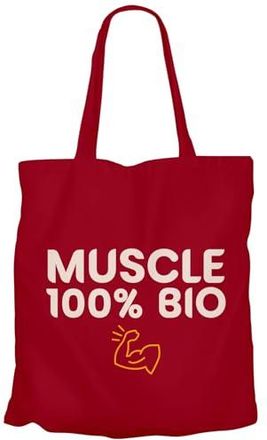 Fabulous Tote Bag Sac Shopping en Toile Rouge - Muscle 100% Bio Sport Musculation Fitness Workout - 10 L