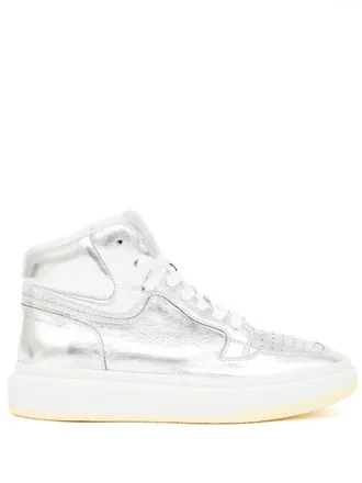 Maison Margiela baskets montantes &agrave; lacets - Argent