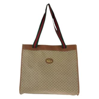 Gucci Pre-owned GG Supreme Canvas Leder 2way Tote Bag - - Pre-owned - Damen - Braun - ONE SIZE