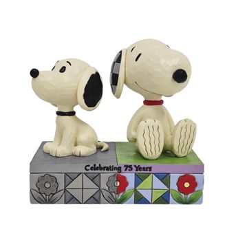 Enesco Peanuts by Jim Shore Snoopy vs Modern Day Snoopy Figur aus den 1950er Jahren