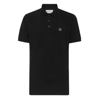 Philipp Plein Homme, Tops, Noir, Taille: 3XL Polo Slim Fit T&ecirc;te de Mort