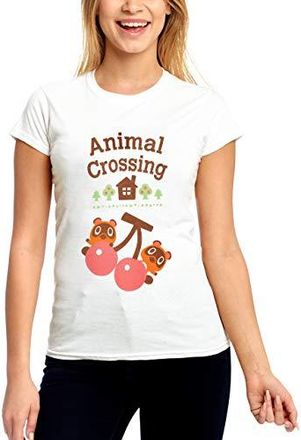 Animal Crossing t-Shirt Femme Coton rip and Drag Blanc - XL