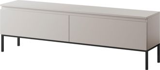 Selsey TV Schrank Board Sideboard Fernsehtisch Fernsehschrank Mit Schränken 150 cm Schwarze Beine Taupe Bemmi
