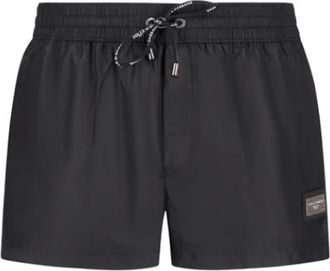 Dolce & Gabbana Homme, Maillots de bain, Noir, Taille: L Boxer Court avec Pochette