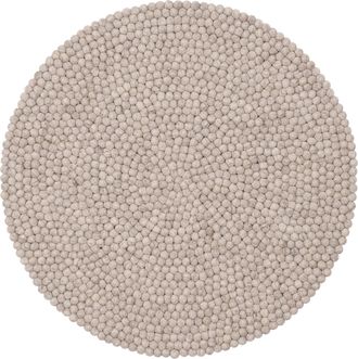 myfelt Filzkugelteppich Béla - Ø 50 cm, ideal für Schlaf, Wohn, Kinderzimmer, Flur & Bad, beige