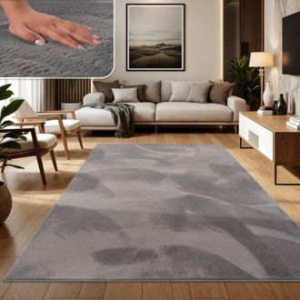 Paco Home Paco Home - Tapis Salon Adulte Poil Long Shaggy Lavable En Machine Moelleux Pelucheux Gris 160x230 cm
