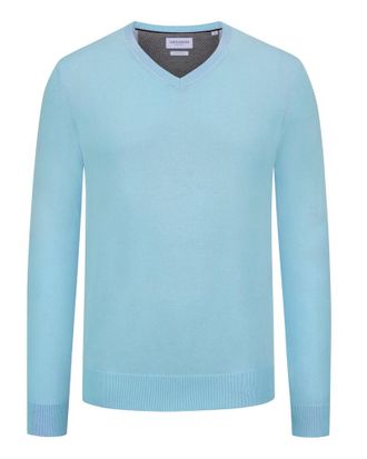 Tom Rusborg Pullover mit V-Ausschnitt aus einem Baumwolle-Seide-Mix in