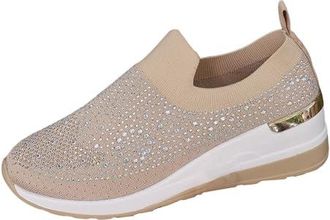 Generic Baskets scintillantes pour femme, chaussures habill&eacute;es et l&eacute;g&egrave;res en maille &agrave; enfiler pour la marche, confortables, d&eacute;contract&eacute;es, mocassins orthop&eacute;di