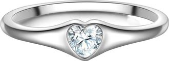 Trilani Ring - Sterling Silber Ring Zirkonia Herz - Gr. 50 - in Silber - f&uuml;r Damen