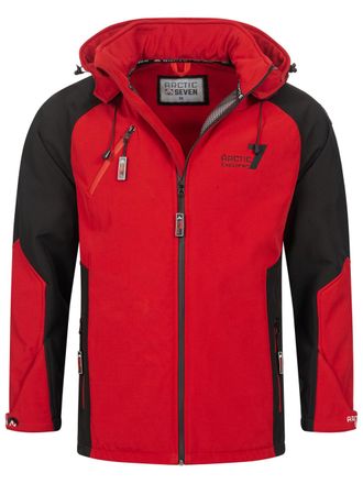 Arctic Seven Herren Softshell Jacke - Rot-Schwarz