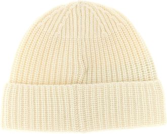 Stone Island Ribbed Wool Beanie - Cream