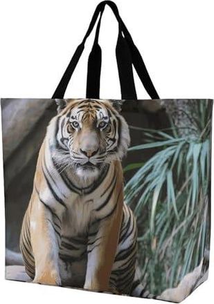 Generic Tigre Au Zoo Sac Fourre-Tout Pliable Tote Bag Imperm&eacute;able Sac A Main Femme Pour Plage Travail Shopping