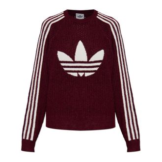 adidas Femme, Pulls, Rouge, Taille: 38 FR Lurex Knit Crew