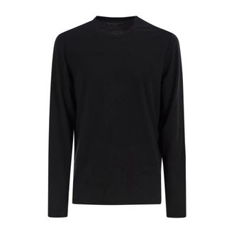 Majestic Filatures Soft Touch Langarm-T-Shirt mit Rundhalsausschnitt - - Tops - Herren - Schwarzk - L