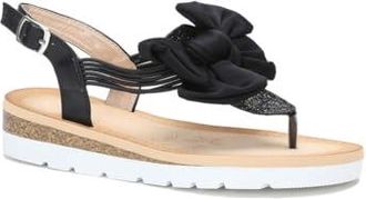 La Modeuse Nu-pieds à paillettes et noeud en tissu