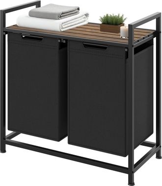 TecTake W&auml;schekorb mit Deckel, W&auml;schekorb 2 F&auml;cher, W&auml;schesortierer W&auml;scheschrank f&uuml;r Schmutzw&auml;sche,W&auml;schesammler mit Deckel, W&auml;schebox, W&auml;schesack, Laundry B