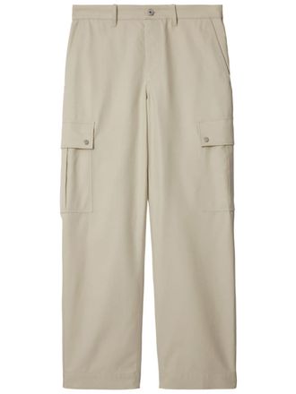 Burberry pantalon en coton mélangé à poches cargo - Tons neutres